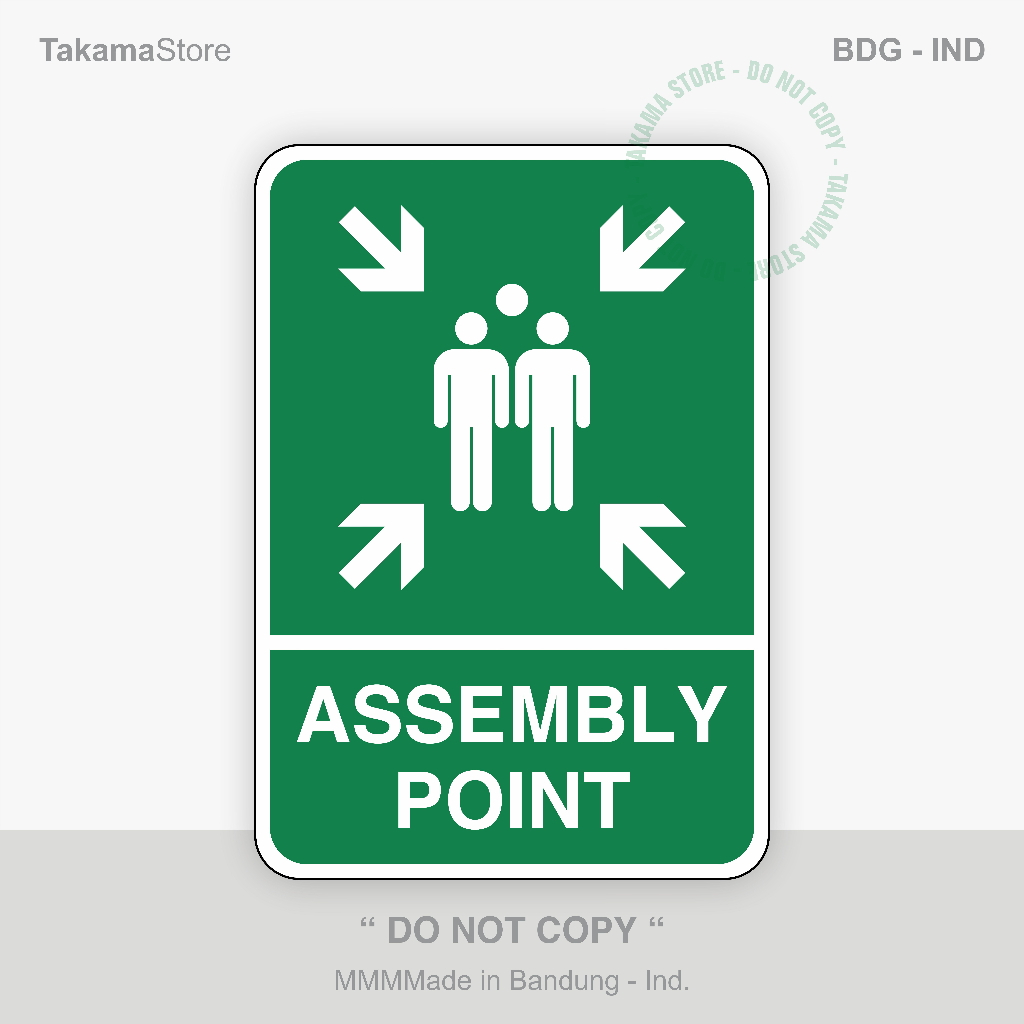 Assembly point sign - Size 35cm x 50cm - Aluminum plate | Shopee Malaysia