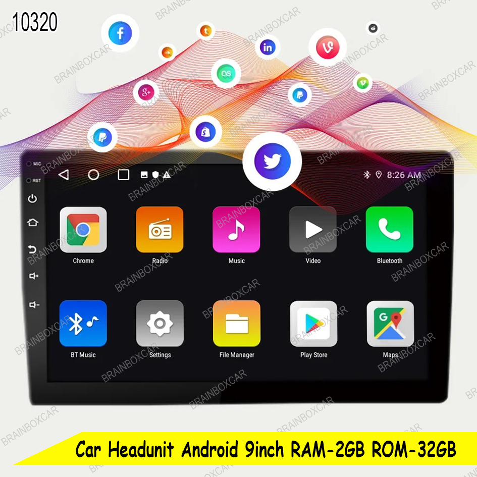 Head Unit Car Android 9 Inch 2GB+32GB Full Screen Headunit Double Din ...