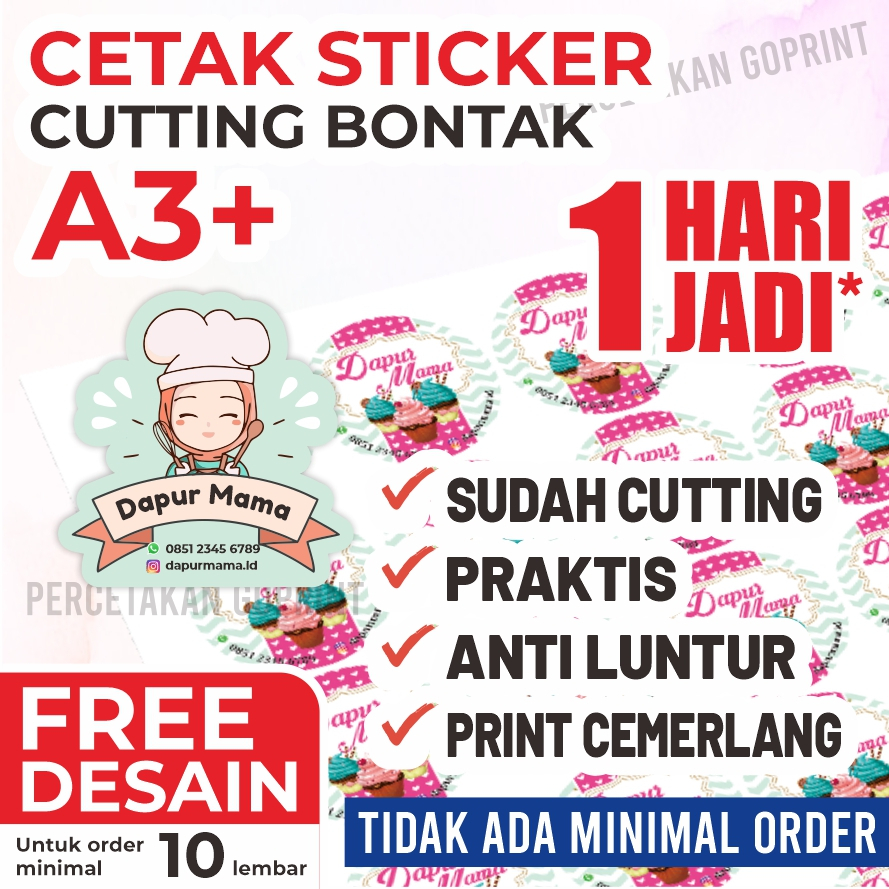 Cutting botak chromo stickers a3+ online shop food and drink packaging ...