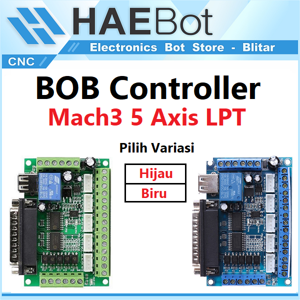 MESIN [HAEBOT] Bob Controller CNC Mach3 LPT Parallel Module 5-Axis ...
