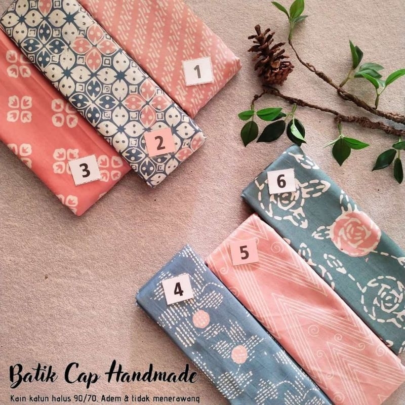 KATUN Batik Fabric Cap Pink Gray Pastel Batik Fabric Pink Gray Pastel ...