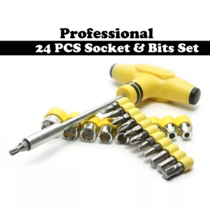 24 pcs T Socket Wrench Screwdriver Multifunctional Screwdriver Socket ...