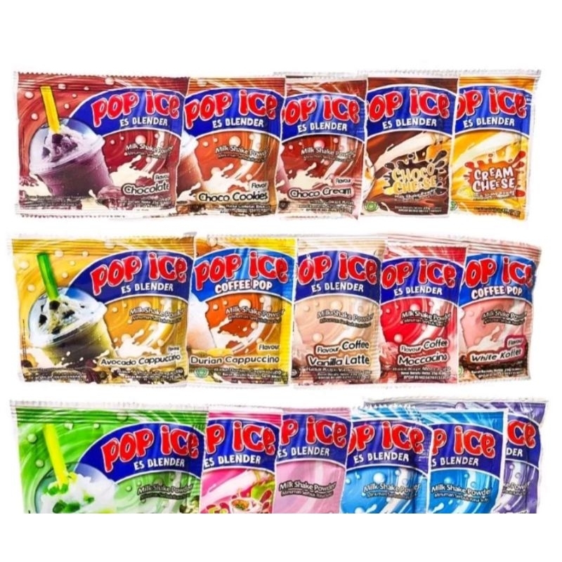 Pop ice / pop ice 25gram / ice blender juicer sachet retail / fruit ...