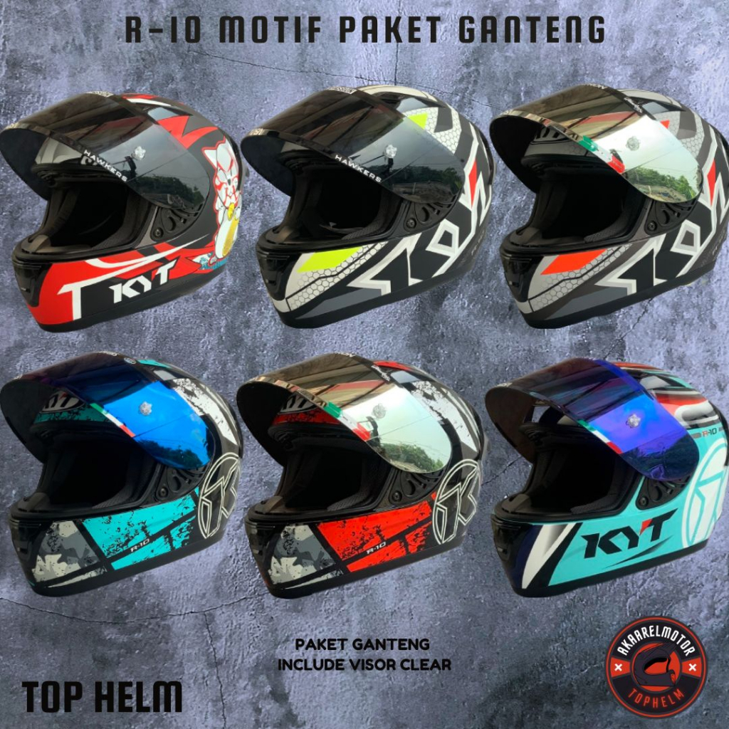 Kyt R10 helmet with handsome package MOTIF | Full FACE HELM KYT R10 ...