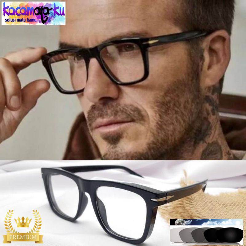 David Beckham Square Photochromic Square Sporty Men's Minus Glasses ...