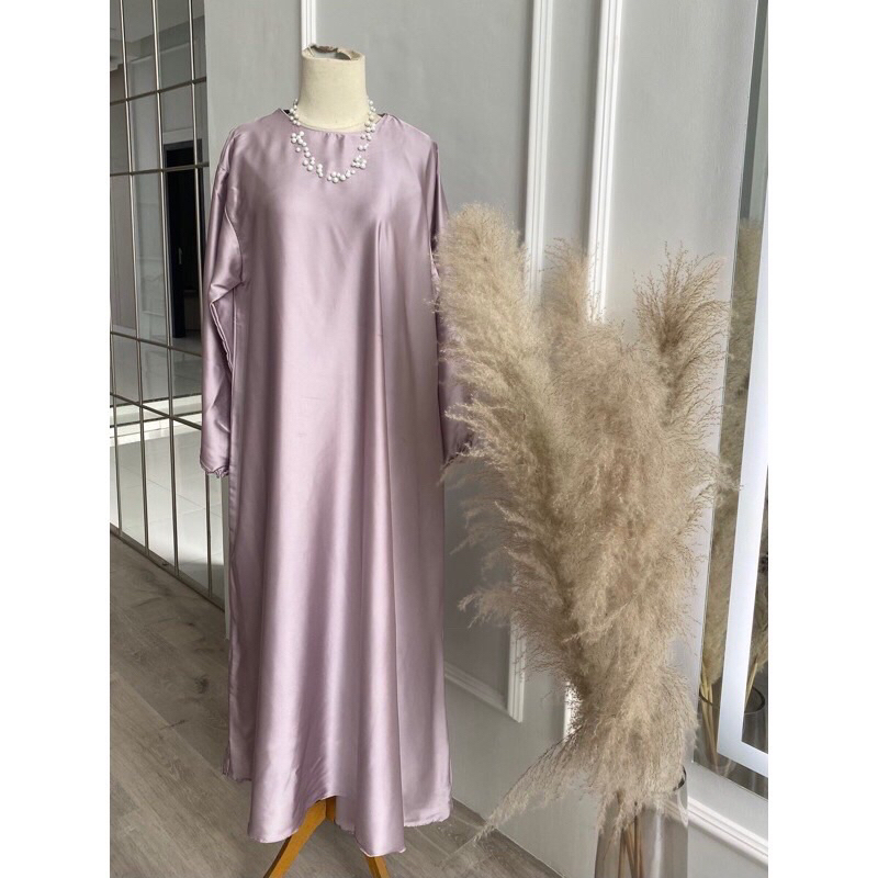 Long-sleeved satin silk Inner Dress by hijabnsd | Shopee Malaysia