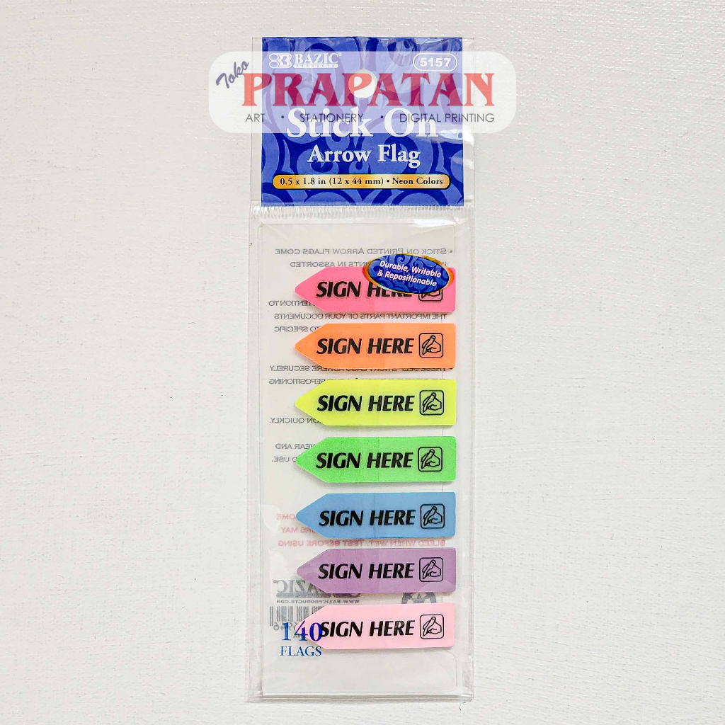 Bazic Stick On Arrow Flag Sign Here | Index & Mark | Label Marker ...