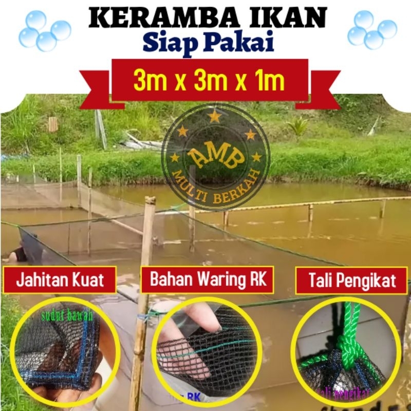 Hapa Fish Cage Net Ready to Use Floating Net Size 3m x 3m x 1m | Shopee ...