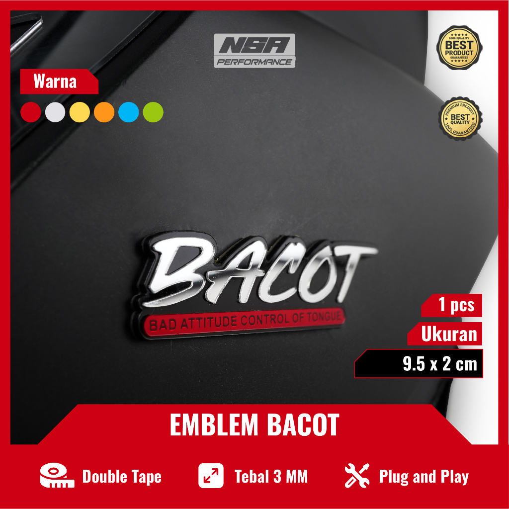 NSA EMBLEM BACOT STICKER 1PCS BACOT EMBLEM MOTORCYCLE EMBLEM HELMET ...