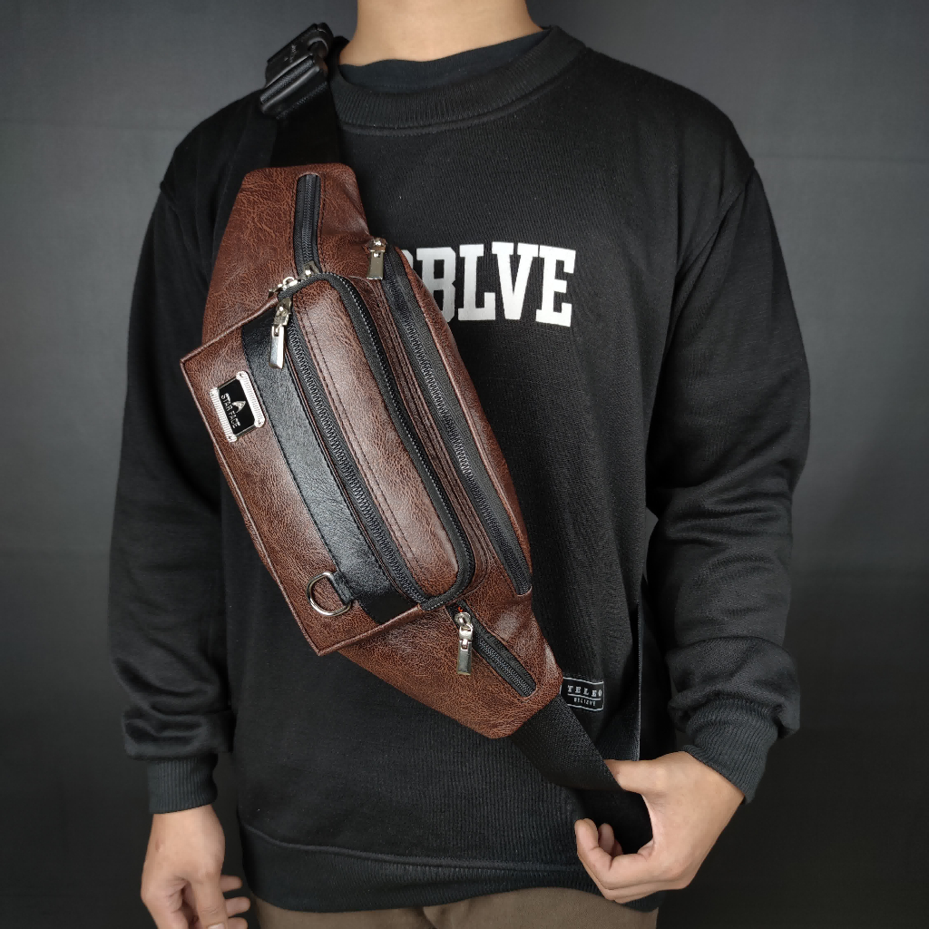 Starface - Men's Bag PU Leather Shoulder Sling Bag Waistbag Waist Bag ...