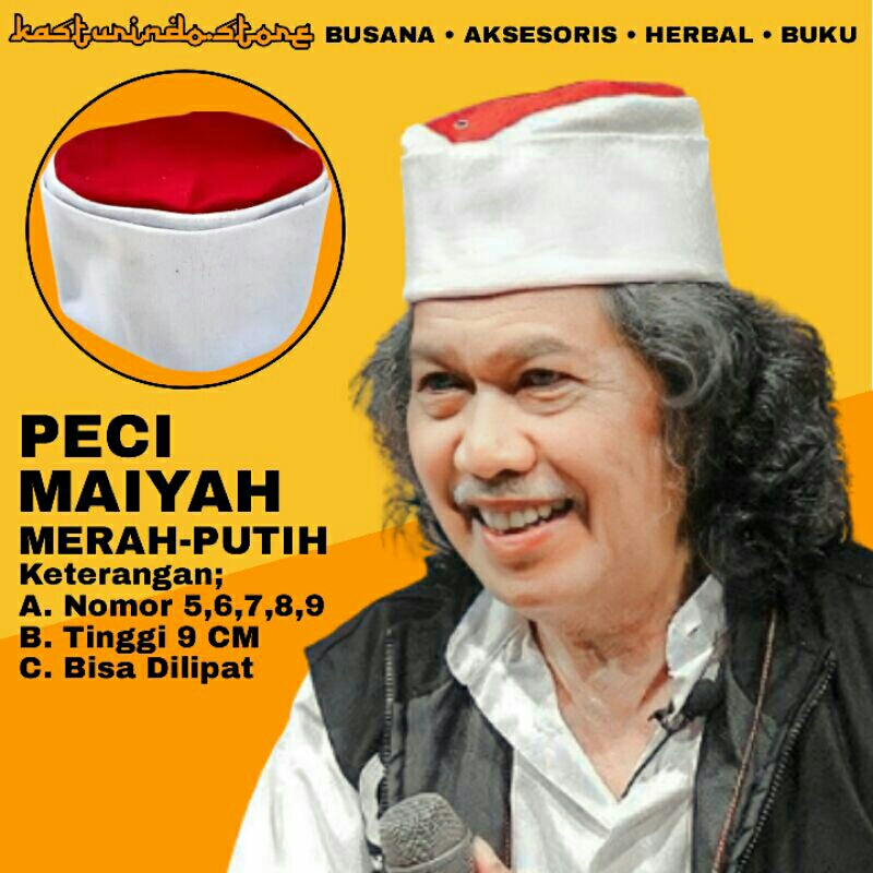 MERAH PUTIH Maiyah special red and white Peci ala Cak Nun Sufi Egypt ...