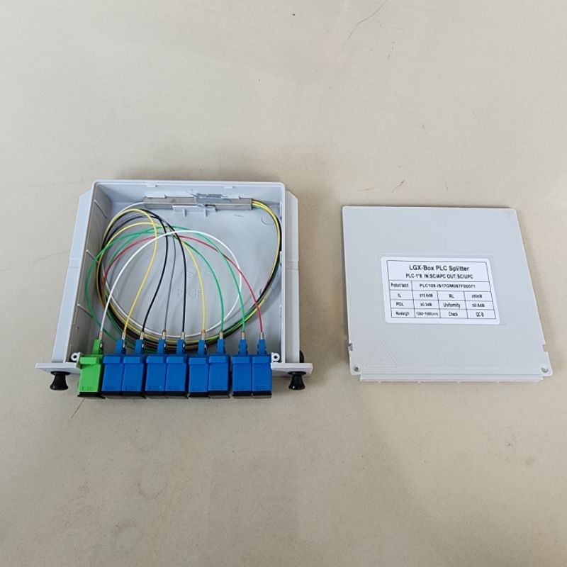 Passive Splitter PLC BOX FO 1:8 SC UPC Fiber Optic Passive Spliter FO ...