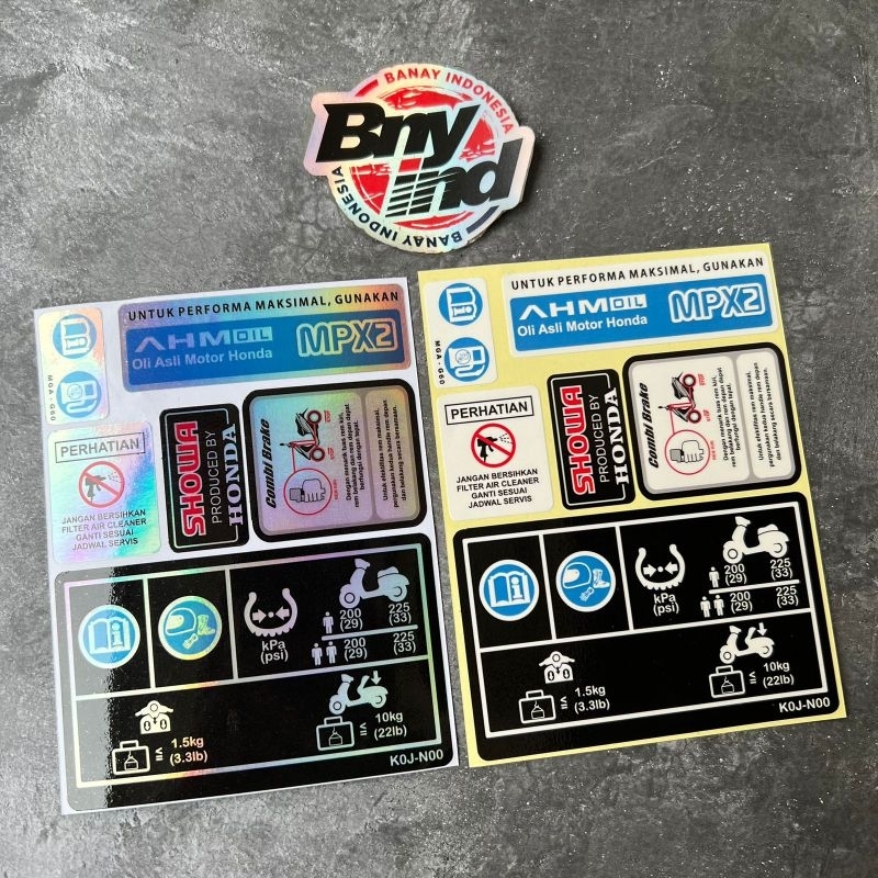 Sticker Sticker Important Warning HONDA Matic New New Set | Shopee Malaysia