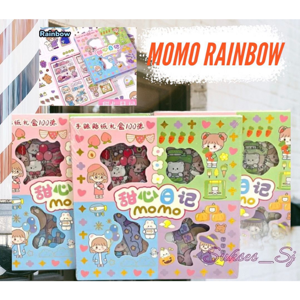 Momo RAINBOW Stickers (100pcs) 4 Colors/MOMO MIX Colors WATERPROOF ...