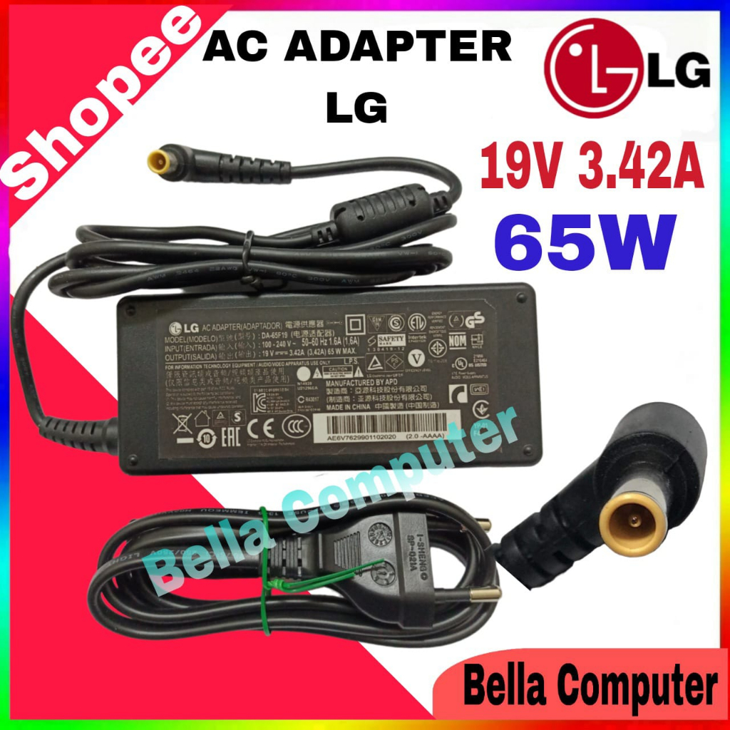 Lcd LED TV Monitor Adapter LG 19V 3.42A ORIGINAL - LG 19volt Adapter ...