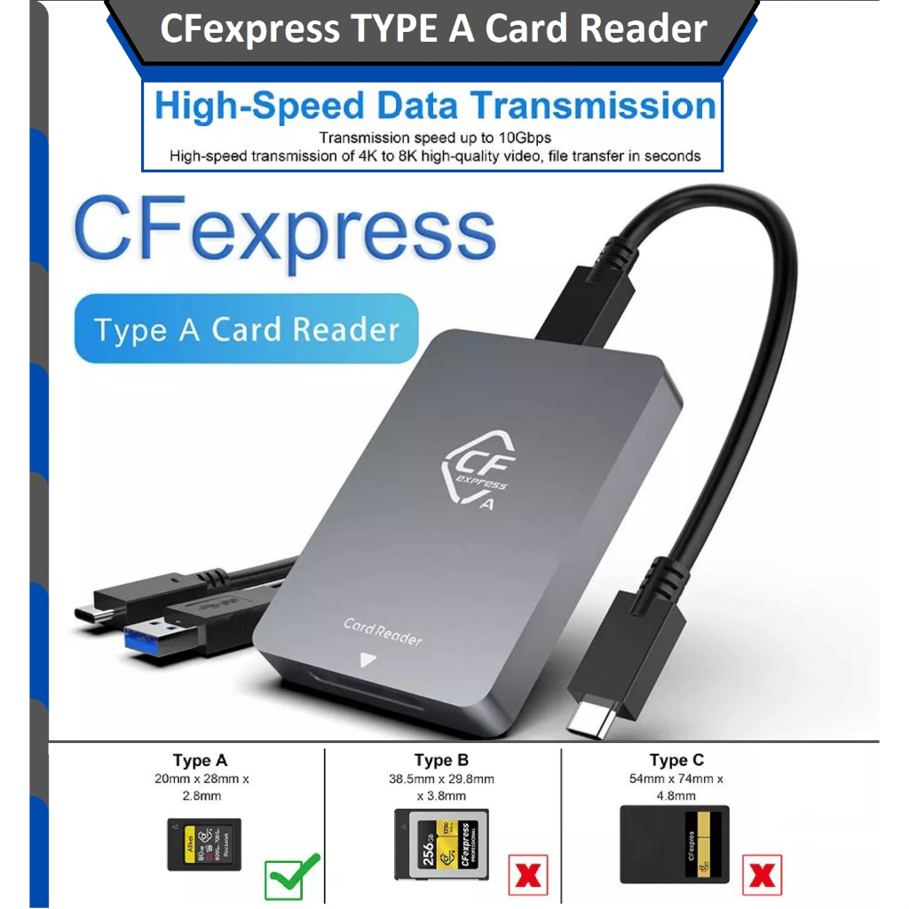 Cfexpress TYPE A Card Reader Camera Adapter USB 3 10Gbps Windows Mac ...