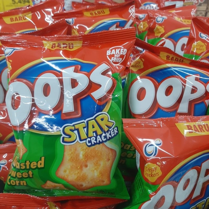 Oops STAR CRACKER ROASTED SWEET CORN 45gr | Shopee Malaysia
