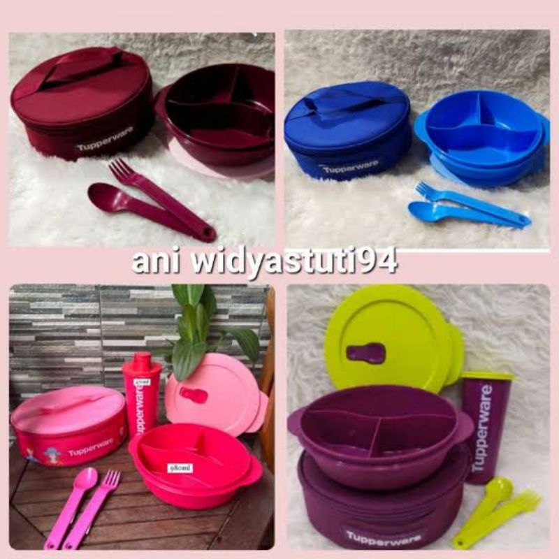 Crystalwave lunch set Tupperware cwl divider lunch set pink | Shopee ...