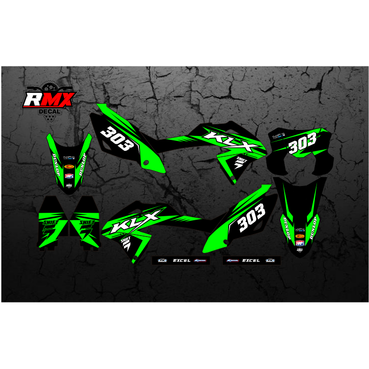 PUTIH HITAM HIJAU MERAH Decal KLX BF FULLBODY (048) STICKER DECAL KLX ...