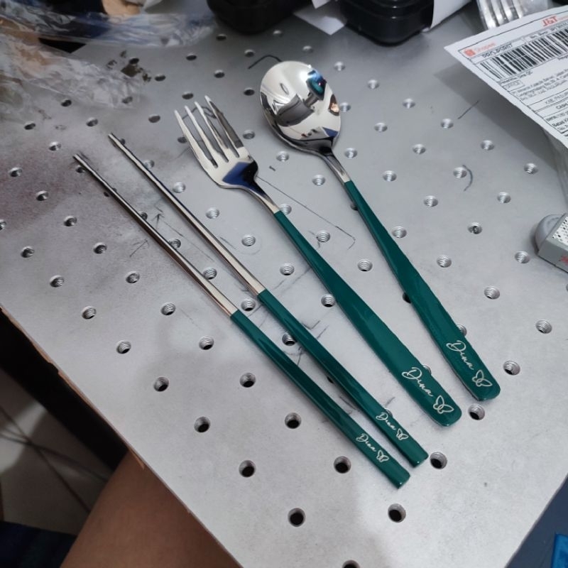 (CUSTOMABLE) Sujeo Matte SUS 303 Spoon Fork Chopsticks Set can be ...
