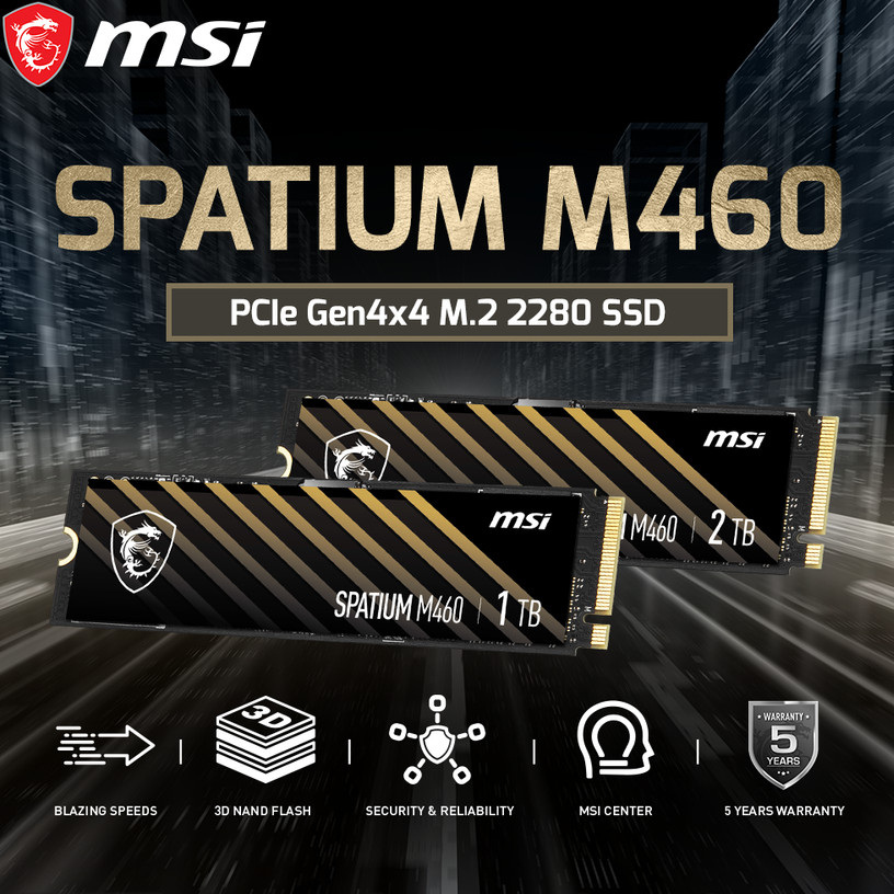 Ssd MSI SPATIUM M460 1TB PCIe 4.0 M.2 NVME | Shopee Malaysia