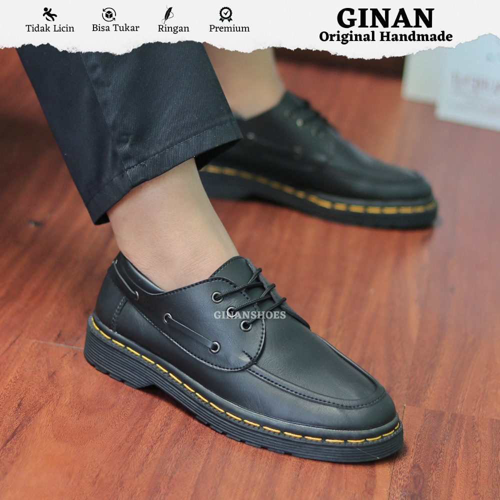 HITAM Ginan - Docmart Model Black Men's Formal Shoes | Shopee Malaysia