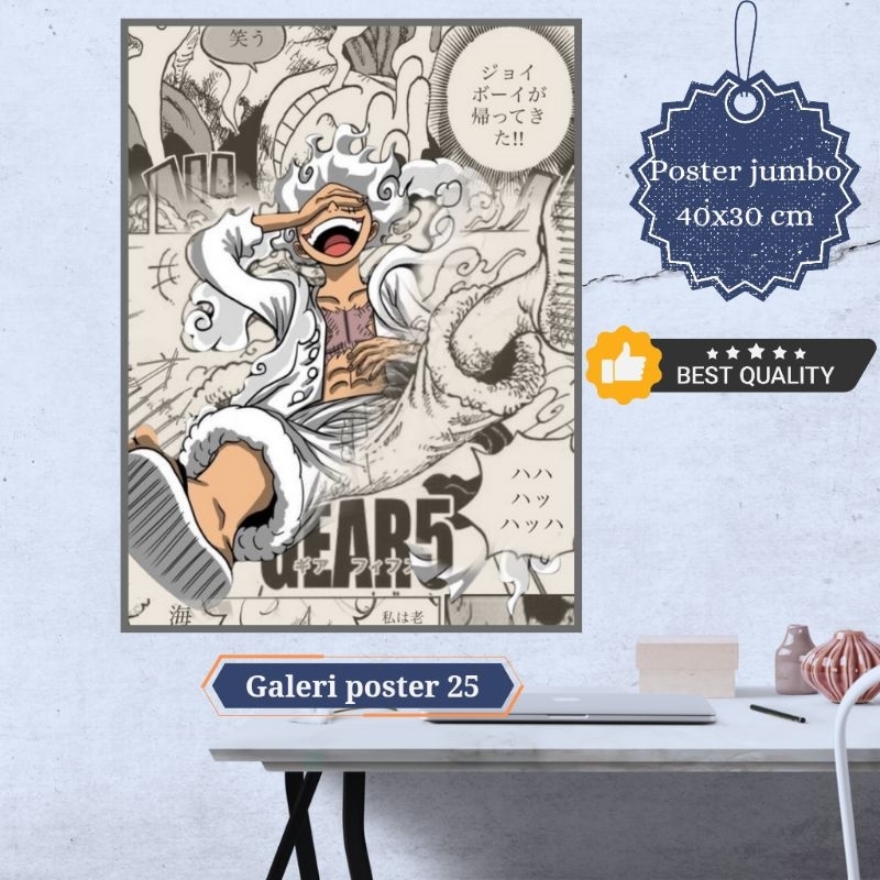 KAYU HIASAN DINDING Wall Hanging jumbo anime one piece Luffy gear 5 ...