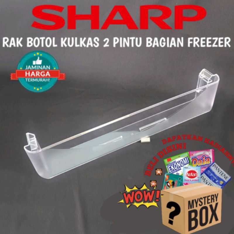 SHARP 2-DOOR REFRIGERATOR BOTTLE RACK, ORIGINAL OLD TYPE REFRIGERATOR ...