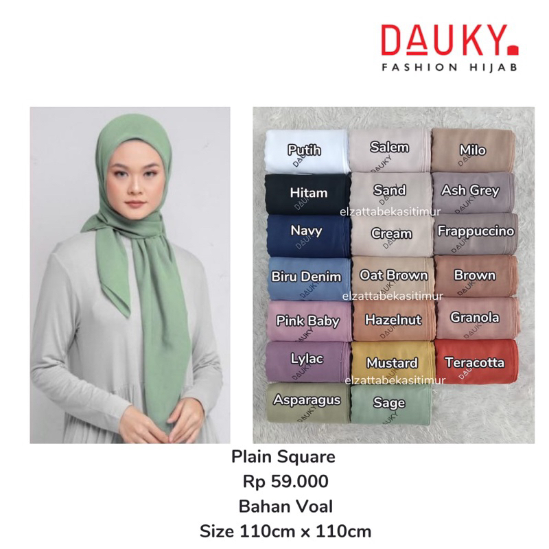 Plain Square Dauky Hijab Hijab Plain Rectangular Veil | Shopee Malaysia