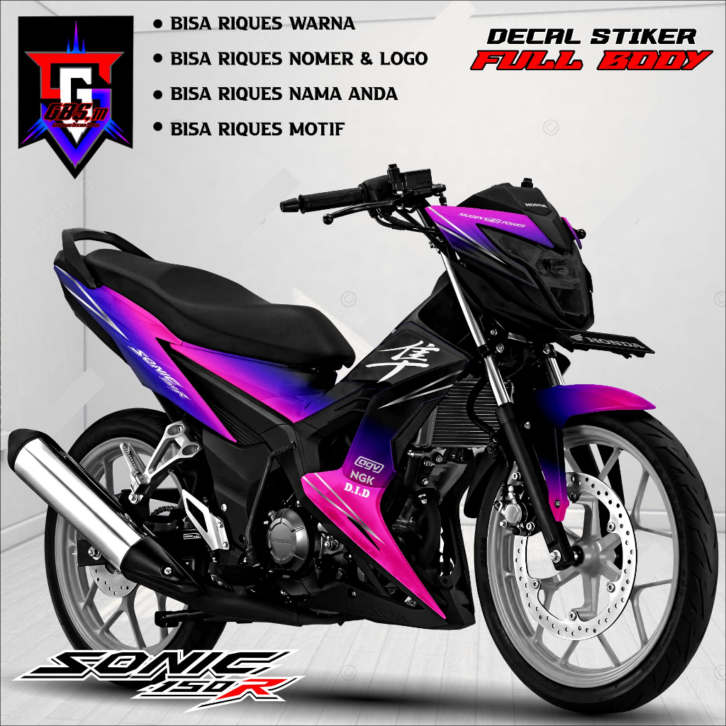 Decal Sticker Motorcycle Sonic 150R Fullbody Modification Sticker ...