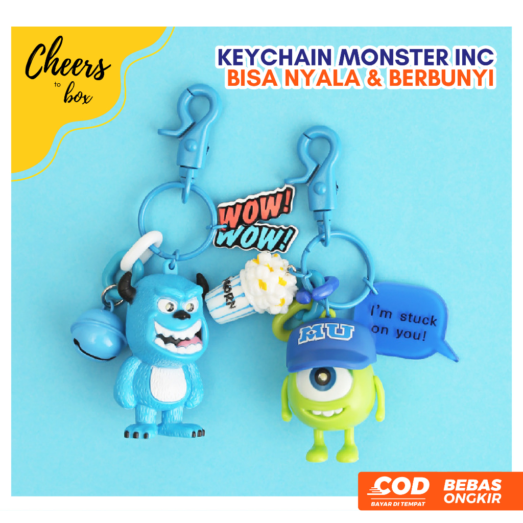 GANTUNGAN Mike Wazowski and James Sullivan Monster Inc Keychain ...