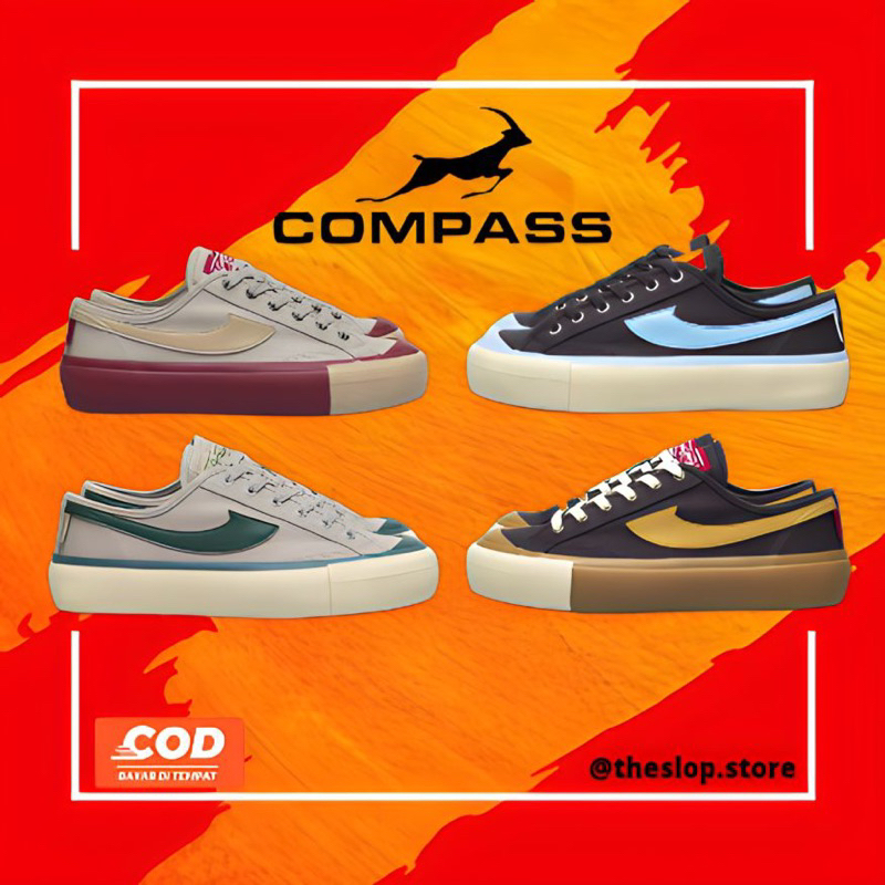 [ORIGINAL] Compass Seasonal Colors Gazelle Low Wafer Green/Wafer Maroon ...