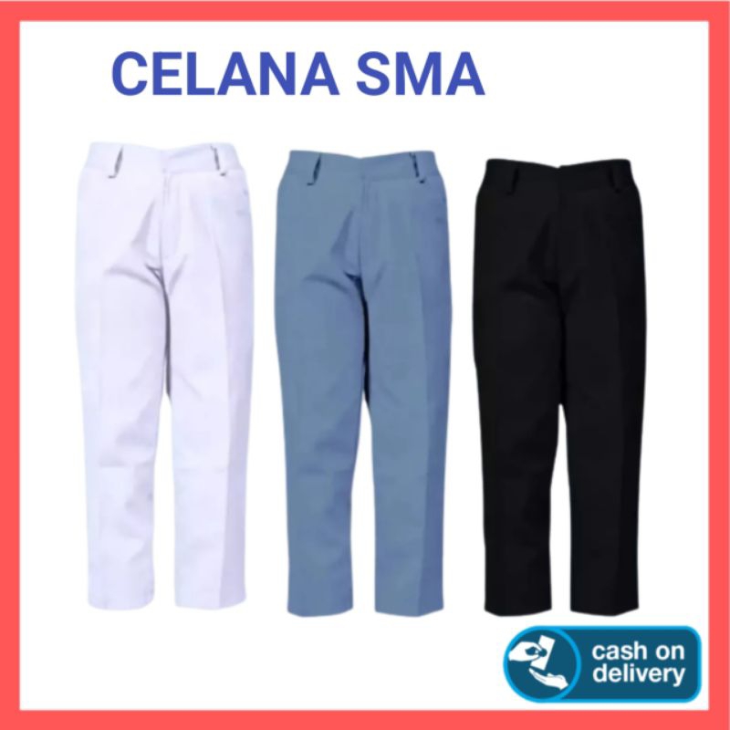 School Uniform High School Pants SMK Gray Long | Shopee Malaysia