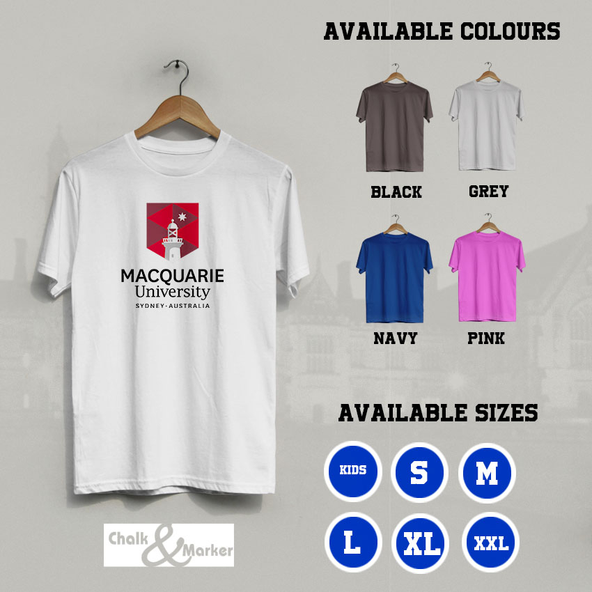 Basic/21 Campus T-shirt MQU Macquarie University Sydney Australia Logo ...