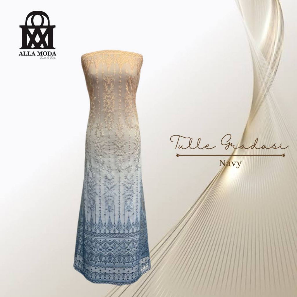 Gradation Fabric Brukat Kebaya/Tile Embroidered Gradation 2 Colors ...