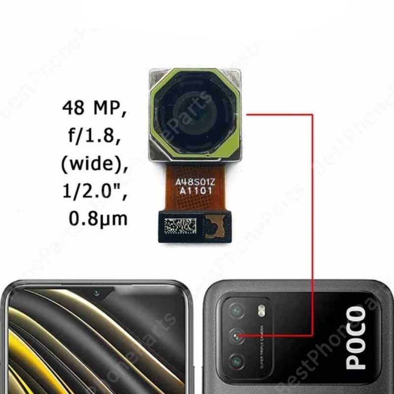 Xiaomi Poco M3 / Redmi 9T Front Rear Camera - Original Back Camera ...