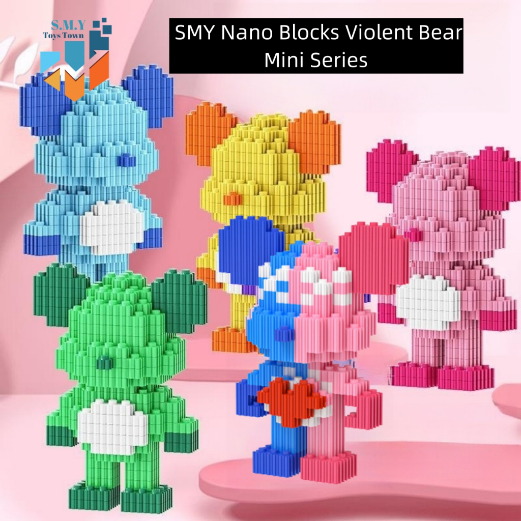 Smy Nano Blocks VIOLENT BEAR MINI 3D Model, Stacking Block Toys, DIY ...