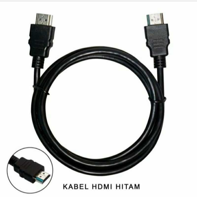 HITAM Hdmi Cable 1meter Black HDMI Cable male to male 1M 1M TV PS PC ...