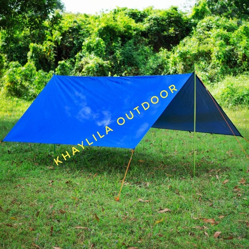 TENDA Flysheet 3X4 and 4x6 METERS WATERPROOF COVER TENT BIVAK BUSHCRAFT ...