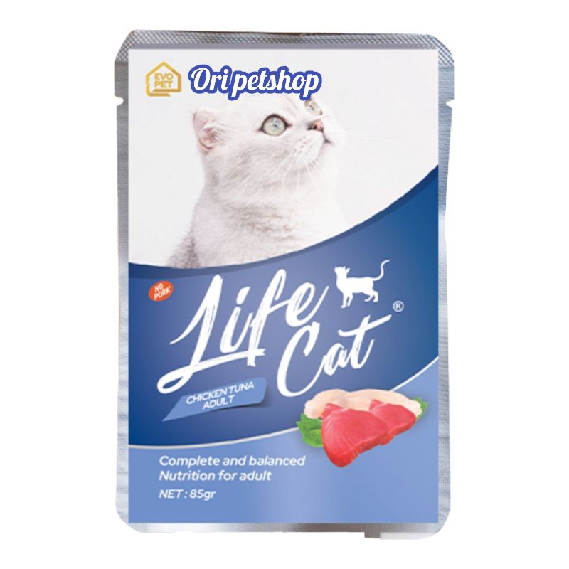 (12 Pouches) Life Cat Sachet Adult Chicken Tuna Wet Cat Food 85g ...