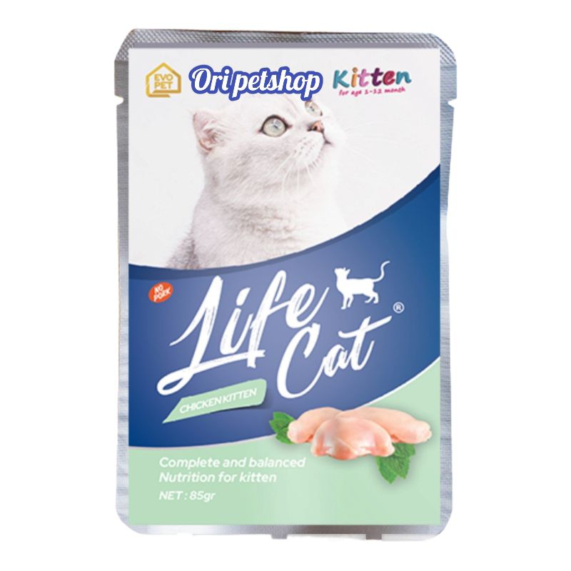 (12Pouch Life Cat Sachet Kitten Chicken Cat Wet Food 85g | Shopee Malaysia