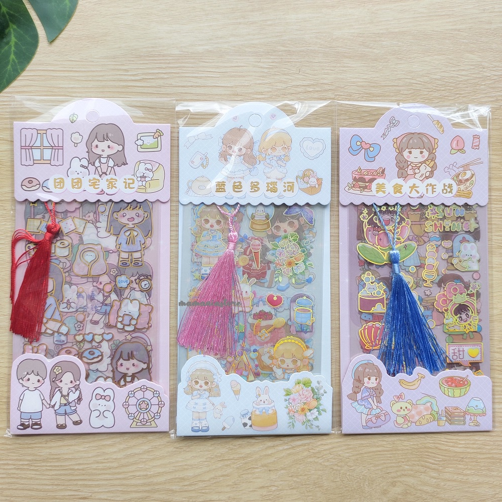 GANTUNGAN Aesthetic Decor Stickers Journal Book Journal Cartoon Motif ...