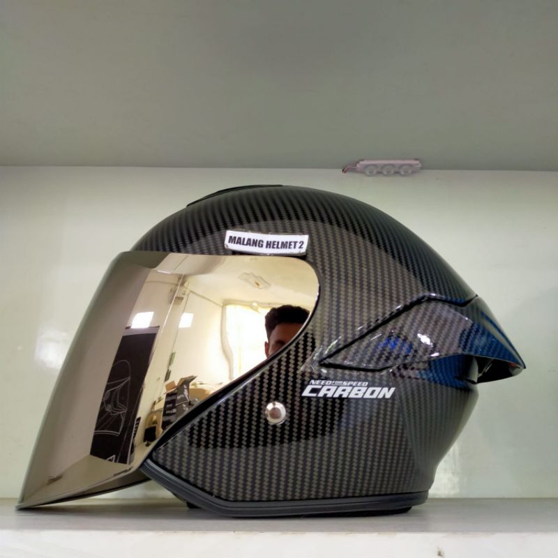 Jitsu Carbon Half Face Helmet | Shopee Malaysia
