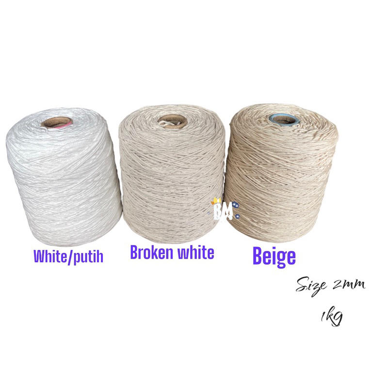 KATUN Natural cotton rope 2mm/ 1kg | Shopee Malaysia