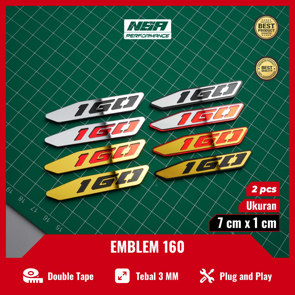 NSA 2PCS VARIO 160 EMBLEMS 160 PCX LOGO PCX 160 VARIO 160 3D GOLD LOGO ...