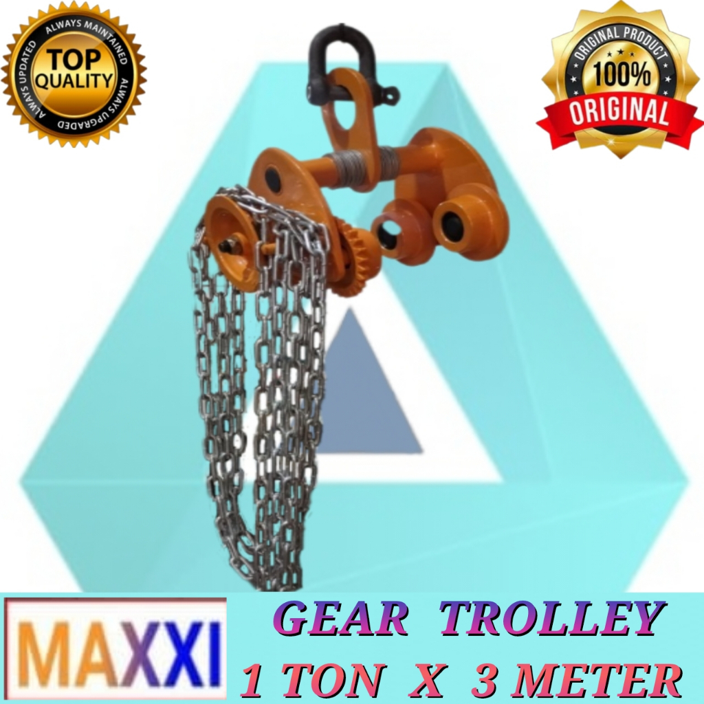 Gear trolley chain trolley H beam lifting chain block 1 ton X 3m ...