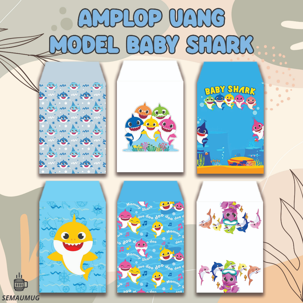BABY SHARK MODEL MONEY ENVELOPE CARTOON ANGPAU GIFT CONTENTS 10 PCS ...