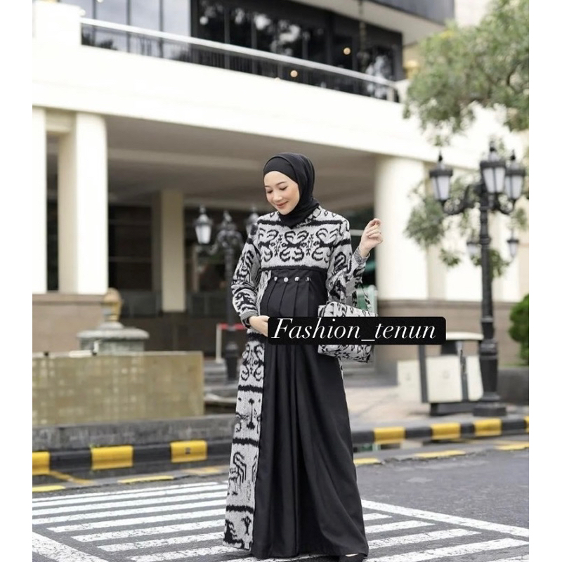 KEMEJA Sabrina TENUN ZAYN & Vantela ABU MIX POLOS/LEBARAN DRESS ...
