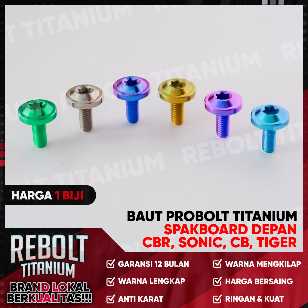 Titanium Bolt Front Frockboard CBR CB Sonic Mega Pro Tiger Verza NSR ...