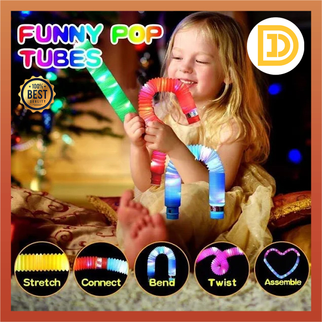 Pop Pipes Spiral Lights LED Hose Lights Kids Toys Viral Light Up Pop ...